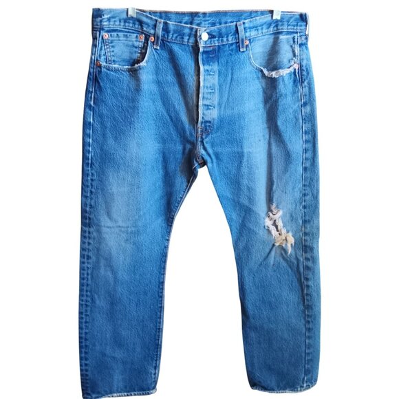Levi's | Jeans | 38x3 Trashed Fade Distress Levis 50 Buttonfly Denim ...
